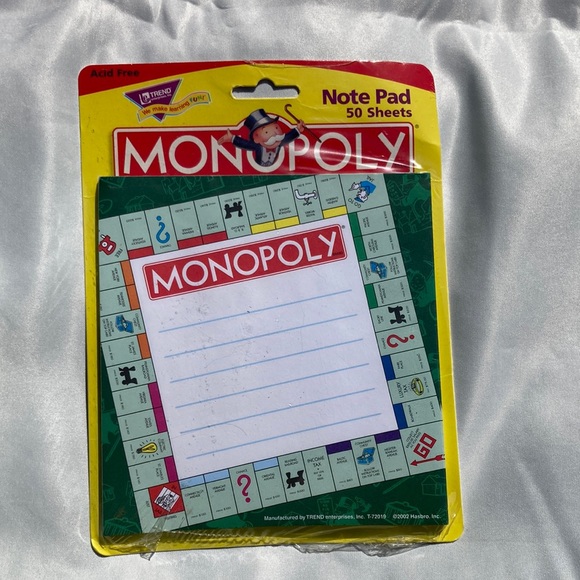 Hasbro | Games | 202 Rare Monopoly Note Pad | Poshmark